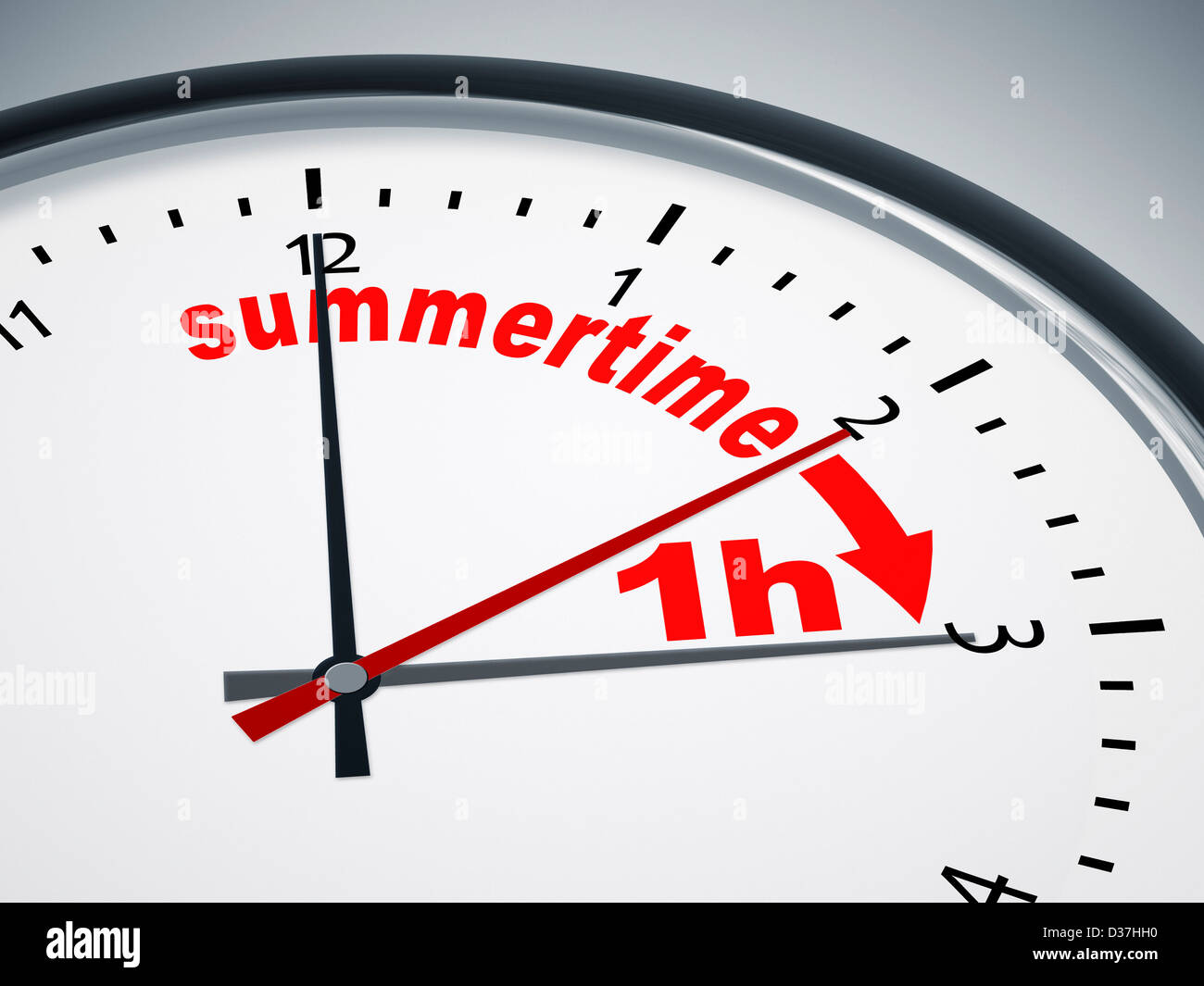 An image of a nice clock with summertime 1h Stock Photo - Alamy
