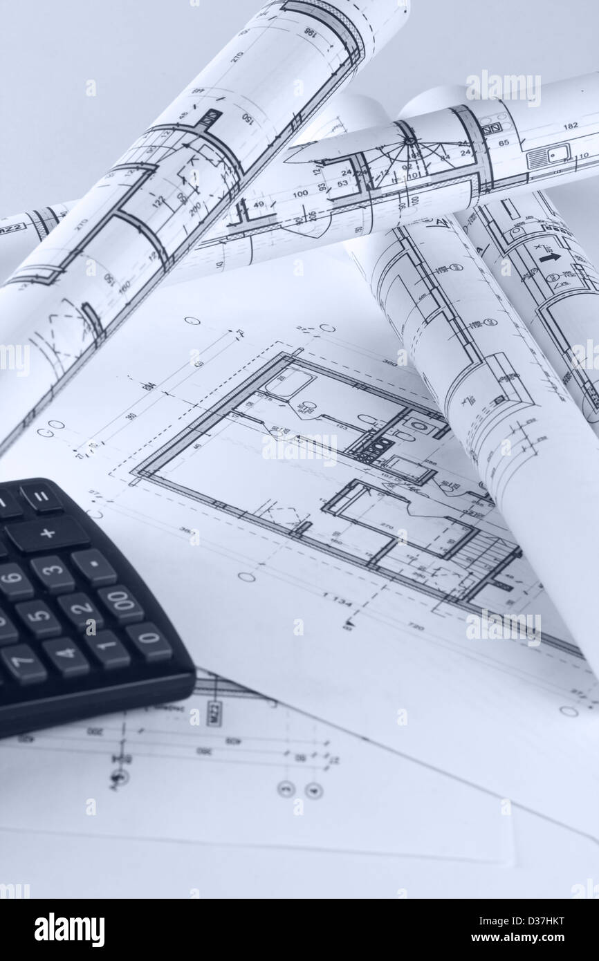 Architect rolls and house plans Stock Photo - Alamy Architect rolls and house plans Stock Photo - Alamy