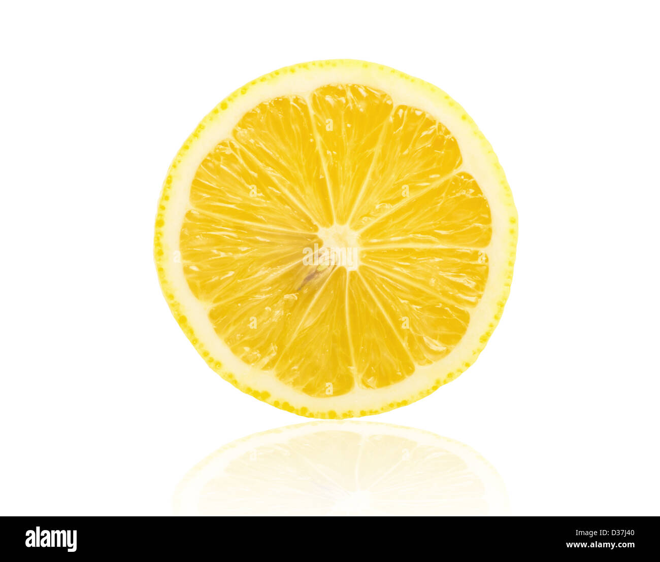 Slice of fresh lemon isolated on white background Stock Photo - Alamy