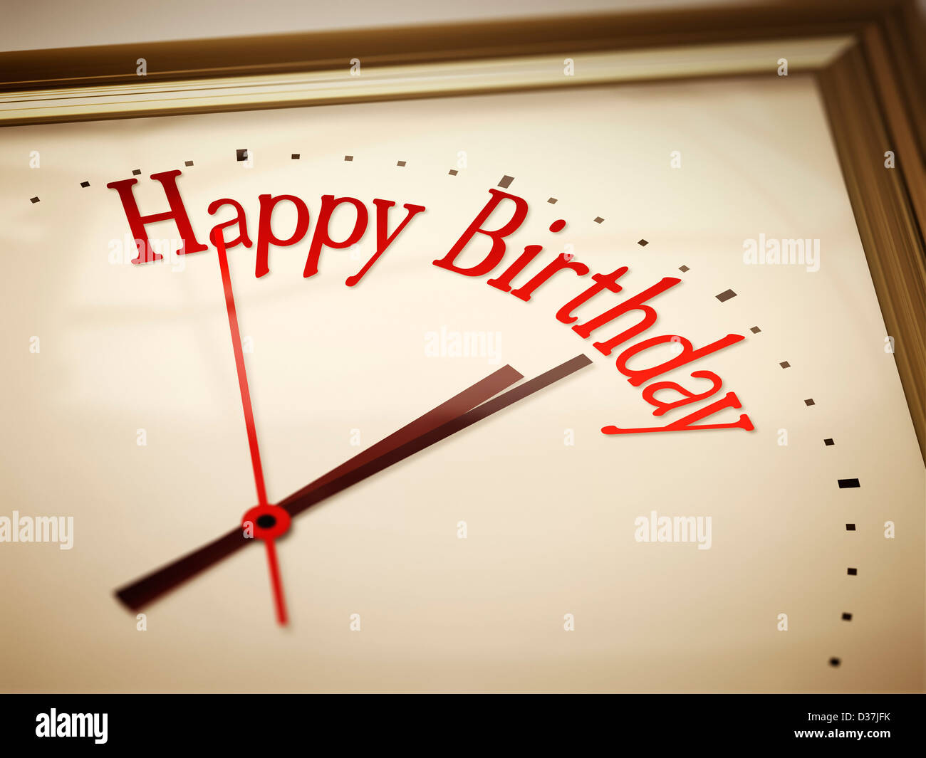 An image of a nice clock with Happy Birthday Stock Photo - Alamy