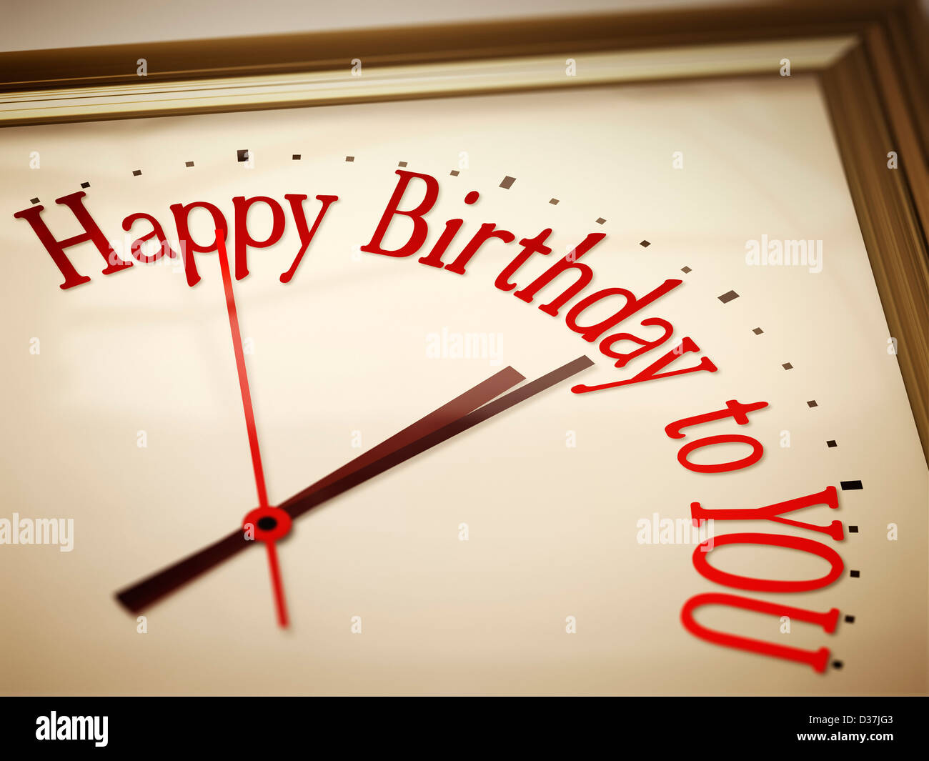 A nice vintage clock with happy birthday to you Stock Photo - Alamy