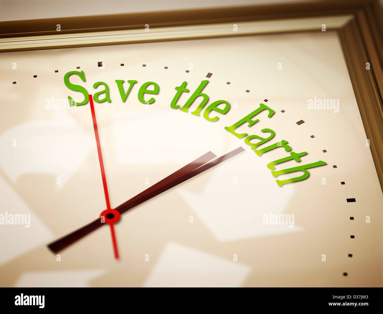 An image of a nice clock with save the earth Stock Photo - Alamy