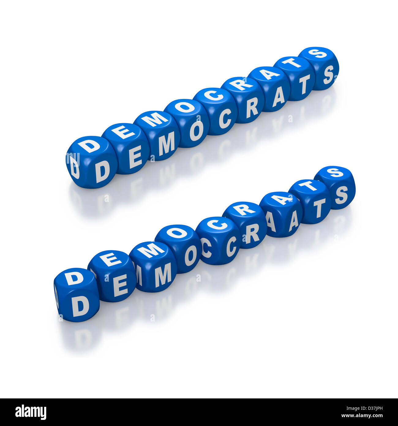 Democratic political party represented with blue dice on white ...