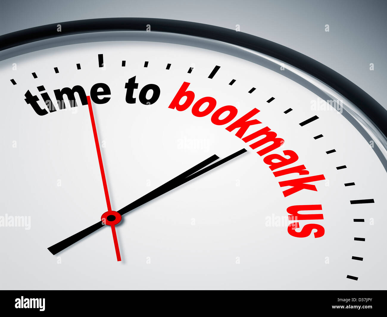 An image of a nice clock with time to bookmark us Stock Photo - Alamy