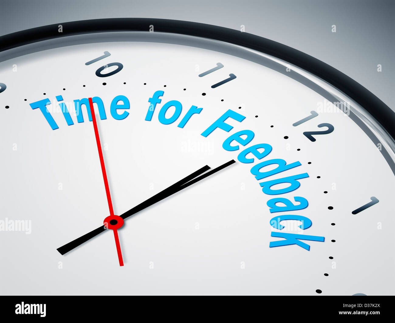 An image of a nice clock with time for feedback Stock Photo - Alamy