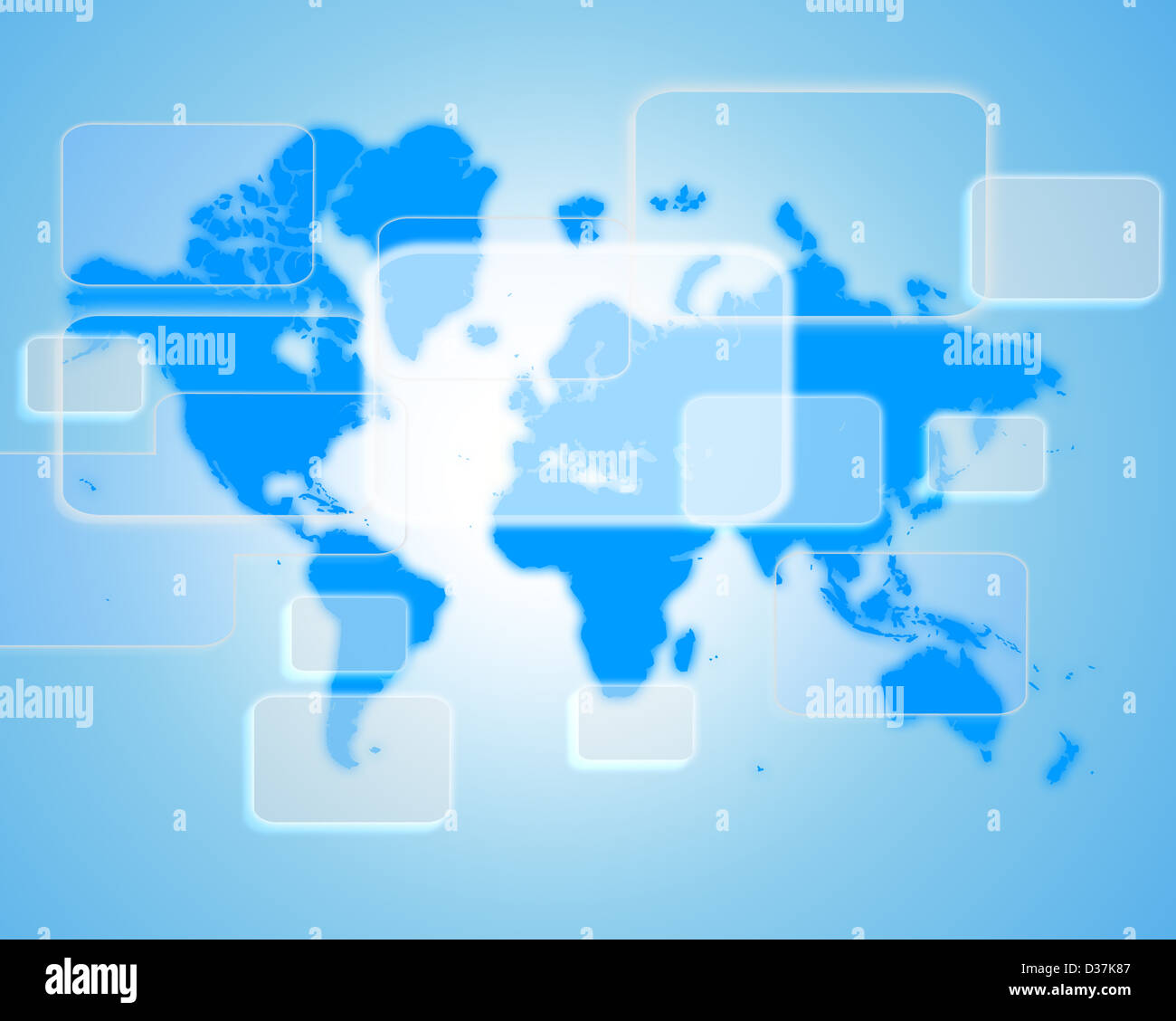 touch screen interface with world map Stock Photo - Alamy