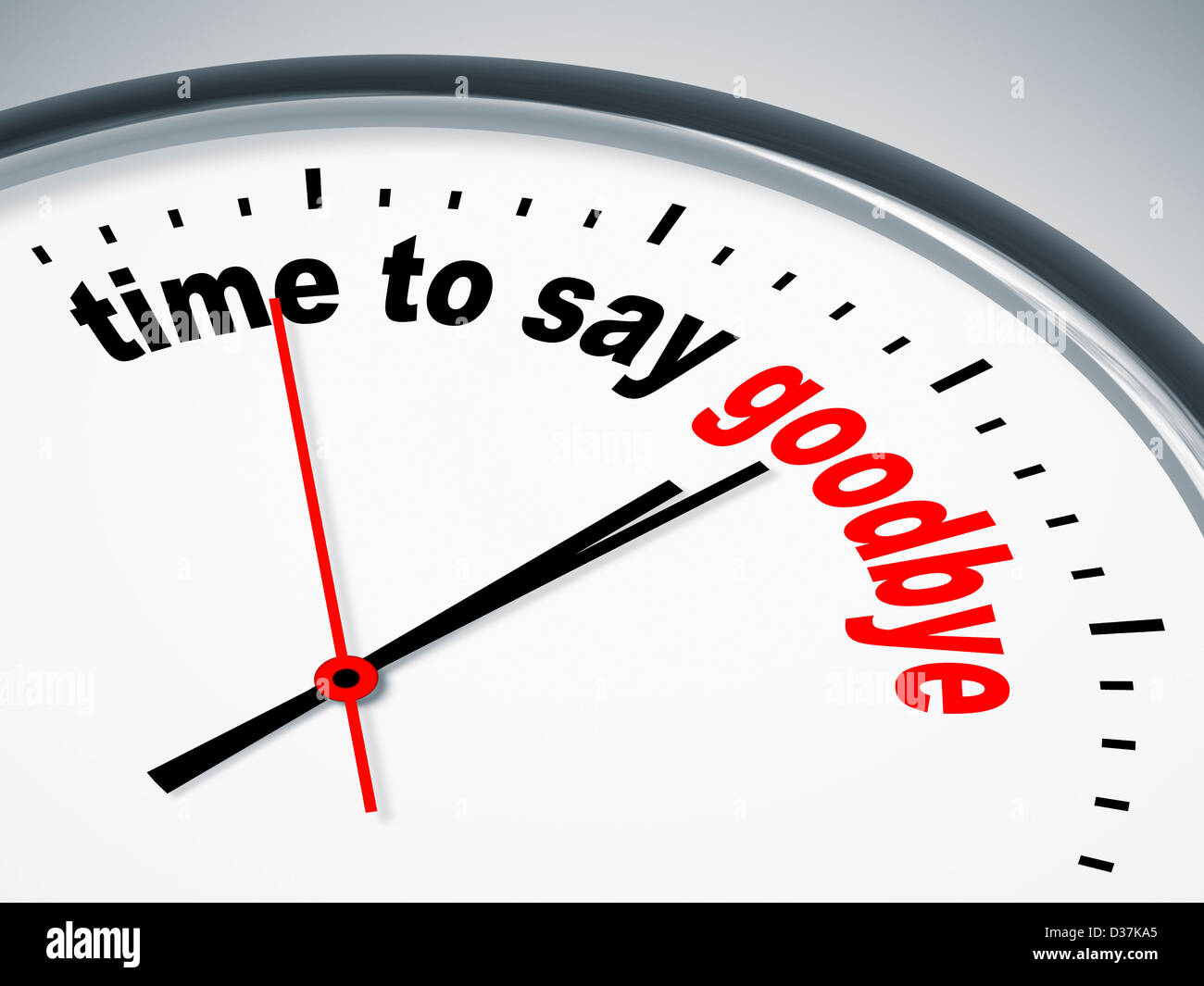 An image of a nice clock with time to say goodbye Stock Photo - Alamy