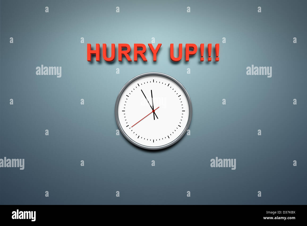 A wall with the words hurry up Stock Photo - Alamy