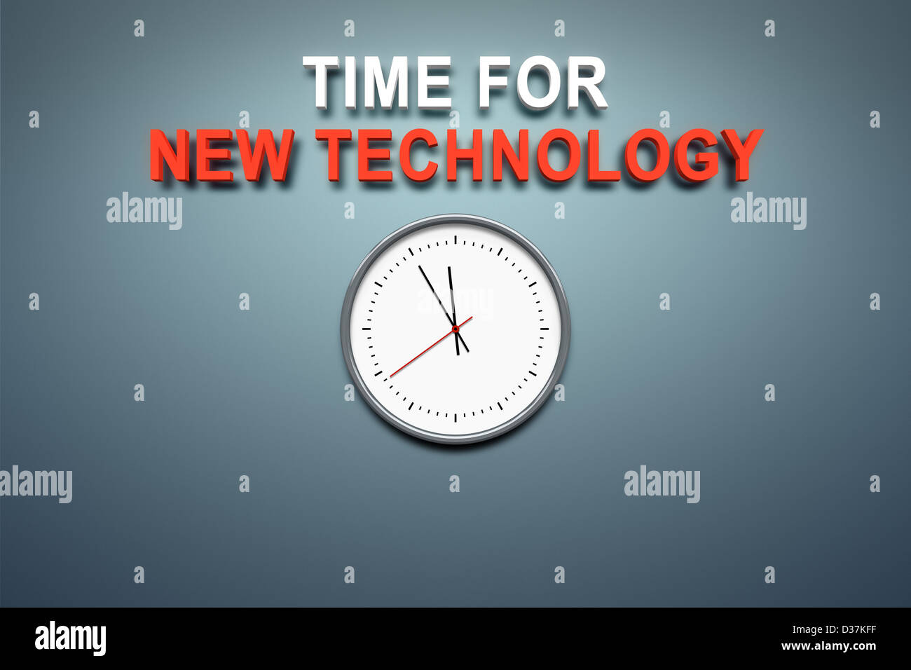 A wall with the words time for new technology Stock Photo - Alamy