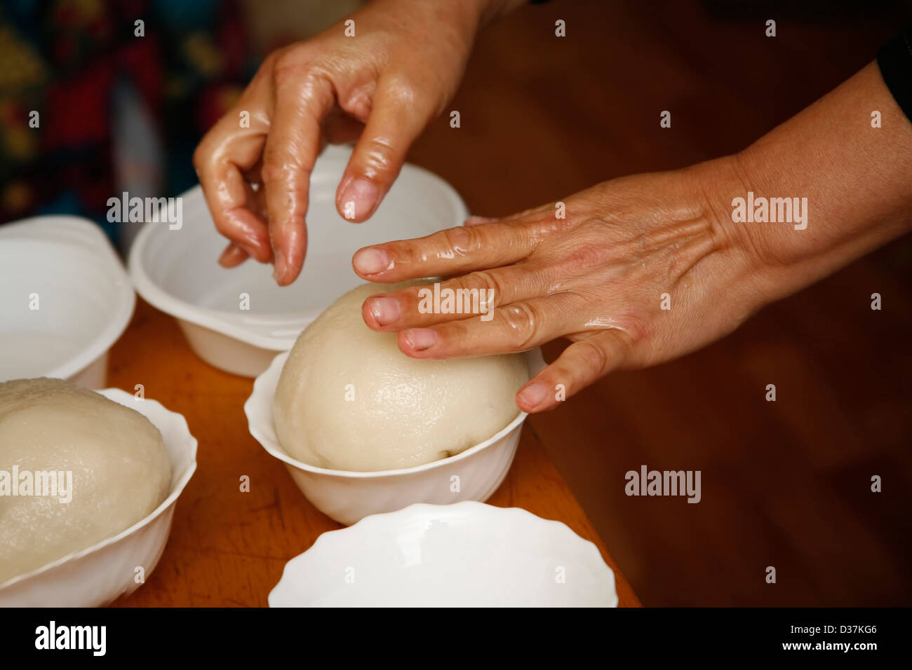 Preparation of the Korean bread from a rice flour Stock Photo - Alamy
