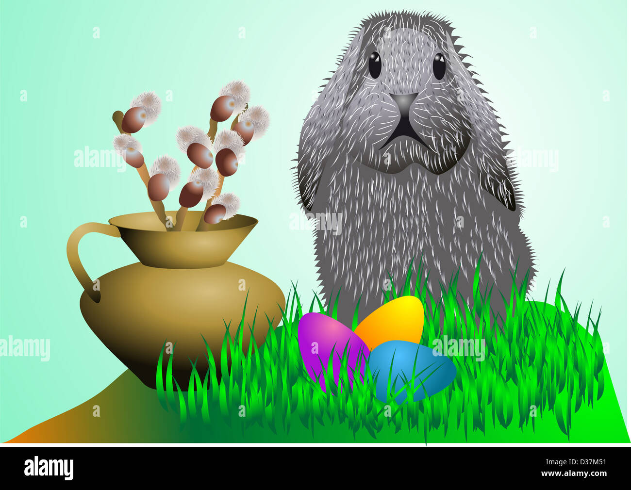 Easter Bunny and eggs Stock Photo - Alamy