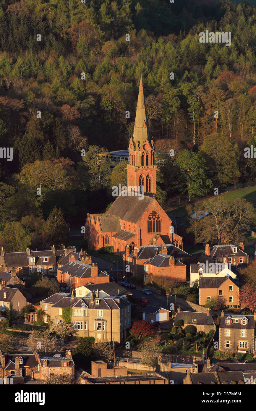 The central border town of Galashiels on an early spring morning ...