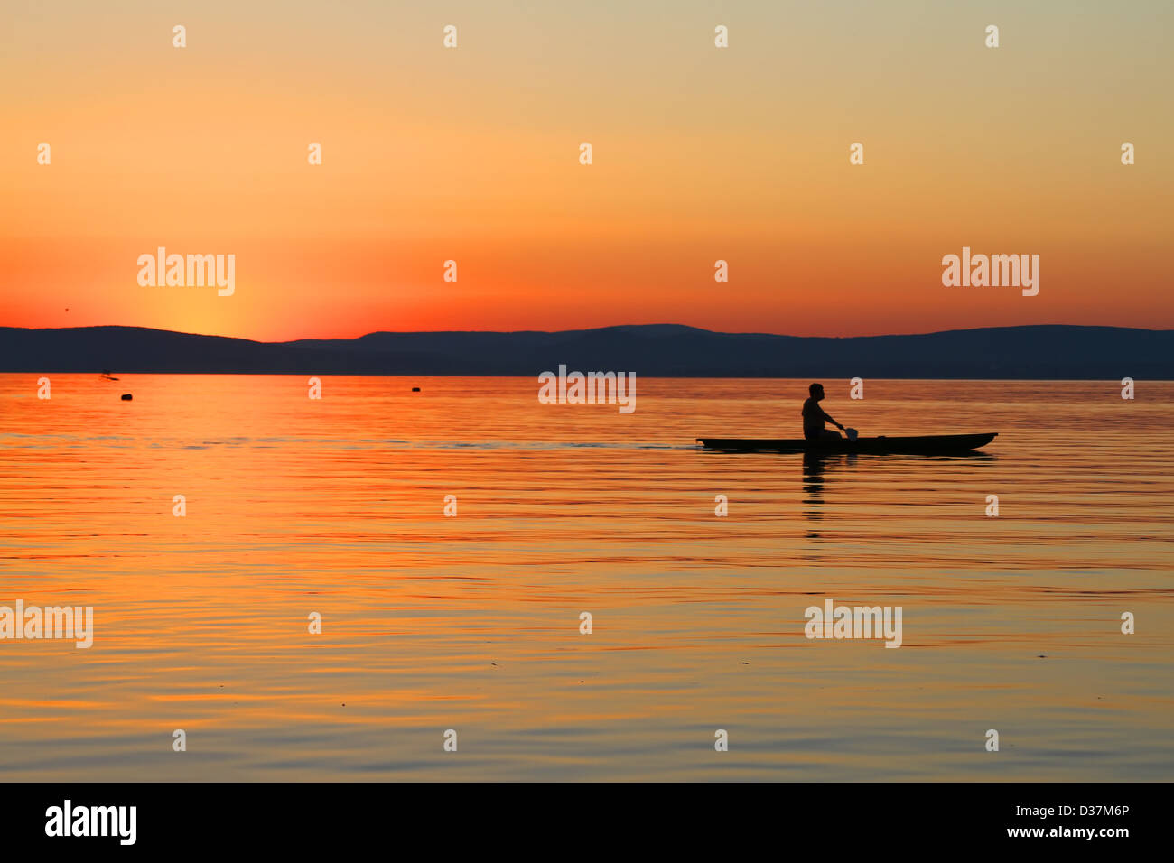 Sunset at Lake Balaton, Hungary, Europe Stock Photo - Alamy