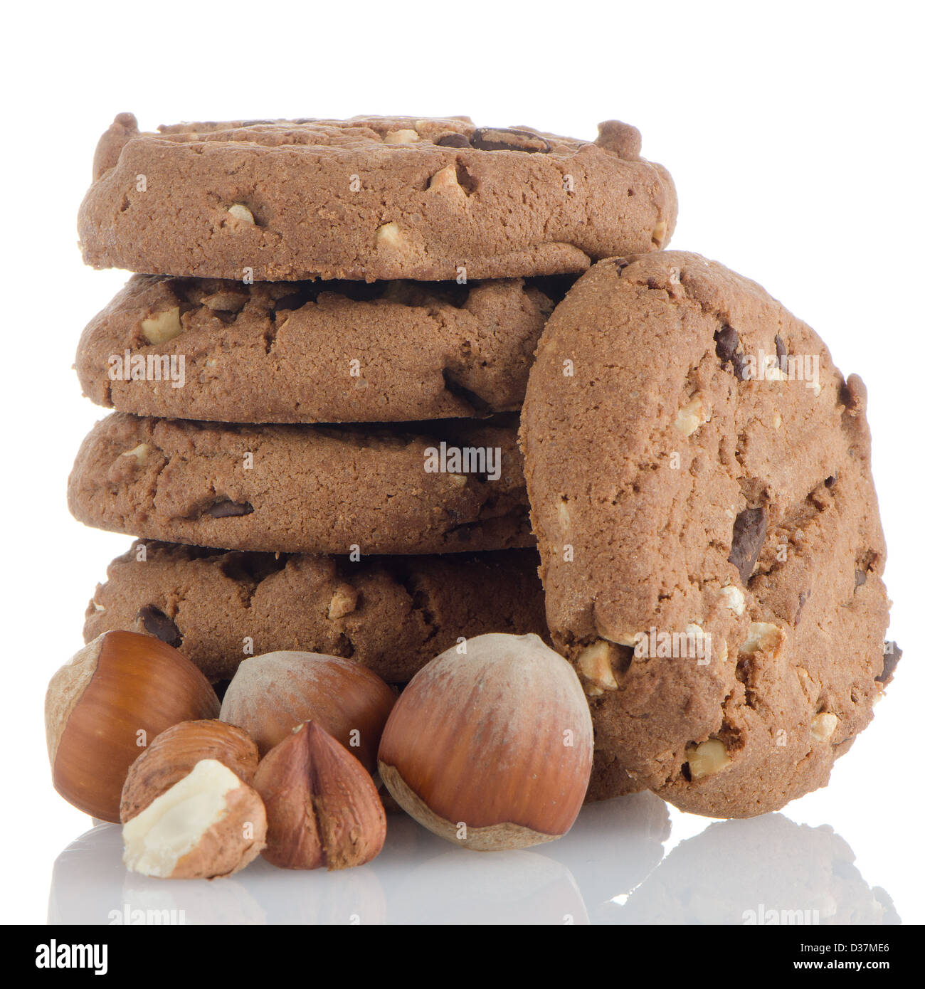 Homemade chocolate cookies isolated on white background Stock Photo - Alamy