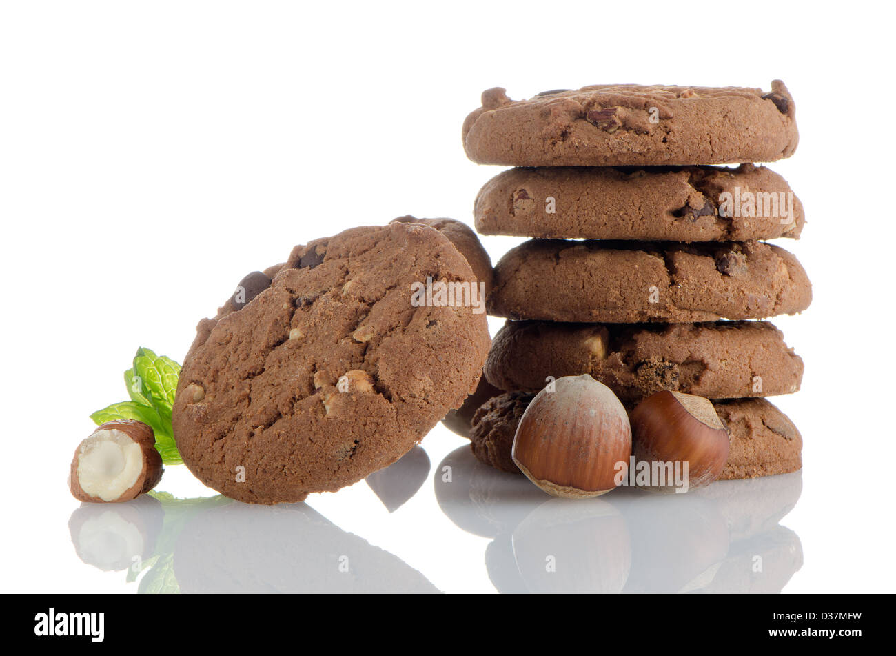 Homemade chocolate cookies isolated on white background Stock Photo - Alamy