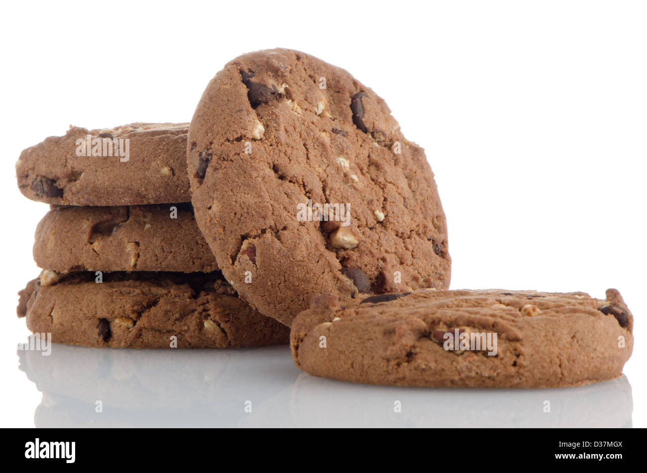 Stack of chocolate cookies isolated on white background Stock Photo - Alamy