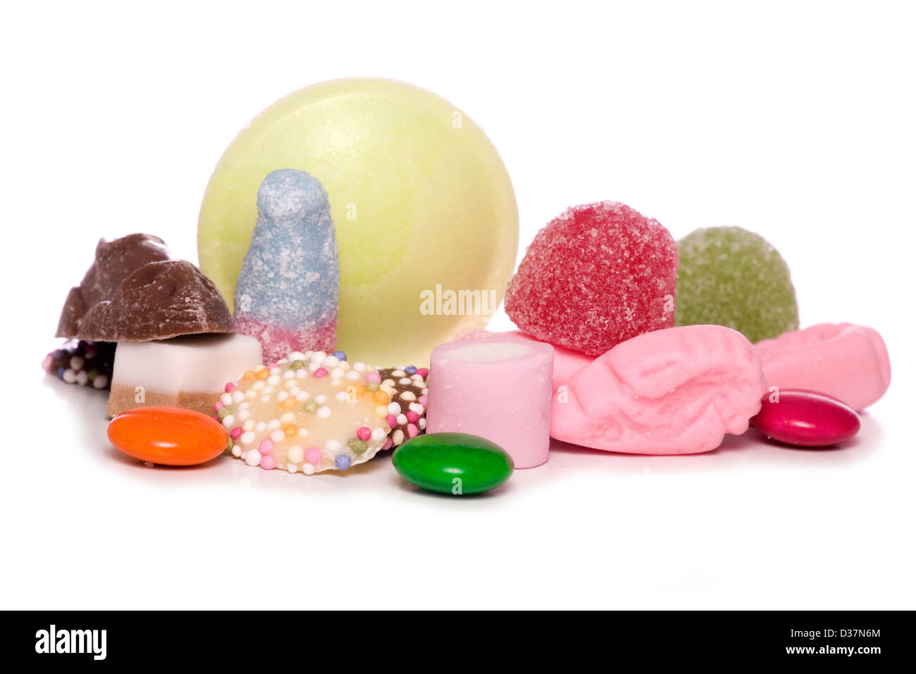 Mixture of pick and mix sweets studio cutout Stock Photo - Alamy