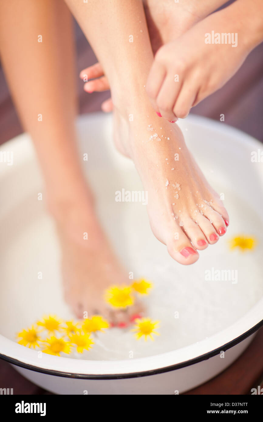 Foot woman salt hi-res stock photography and images - Alamy
