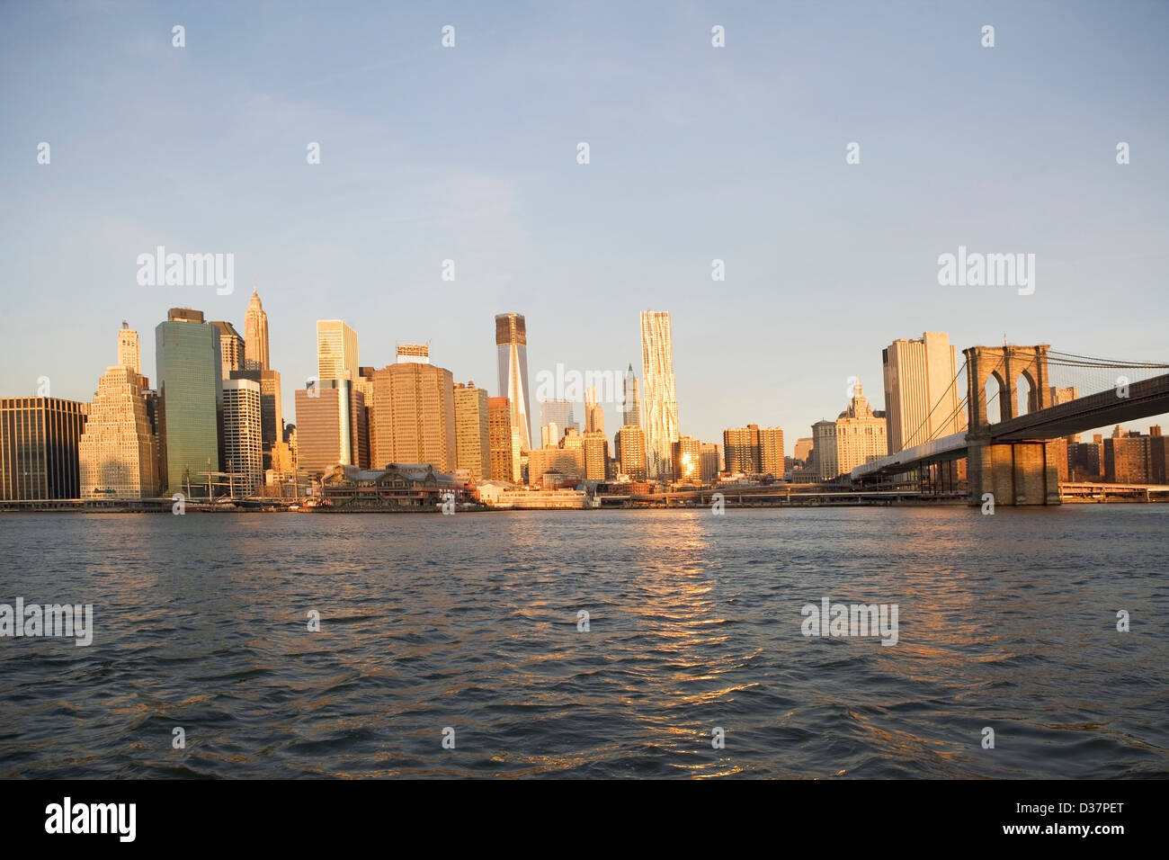 Bridge and city skyline Stock Photo - Alamy