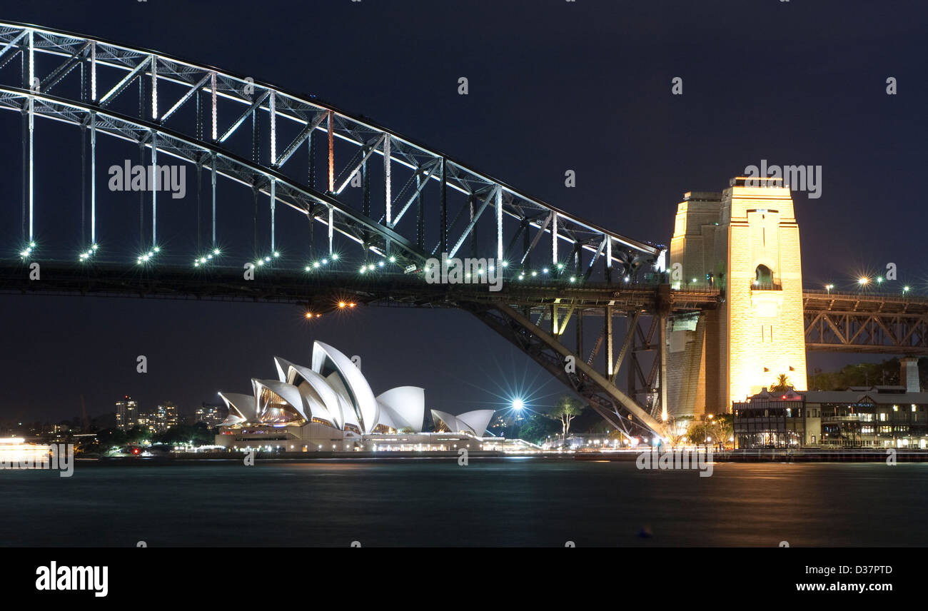 Sydney Harbour Bridge at Night Stock Photo - Alamy