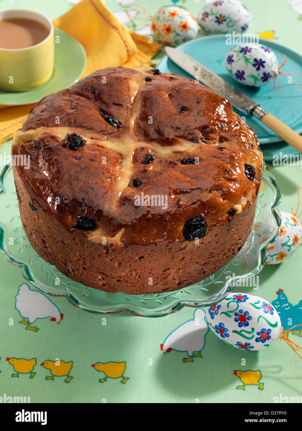 Hot cross cake Easter treat Stock Photo - Alamy