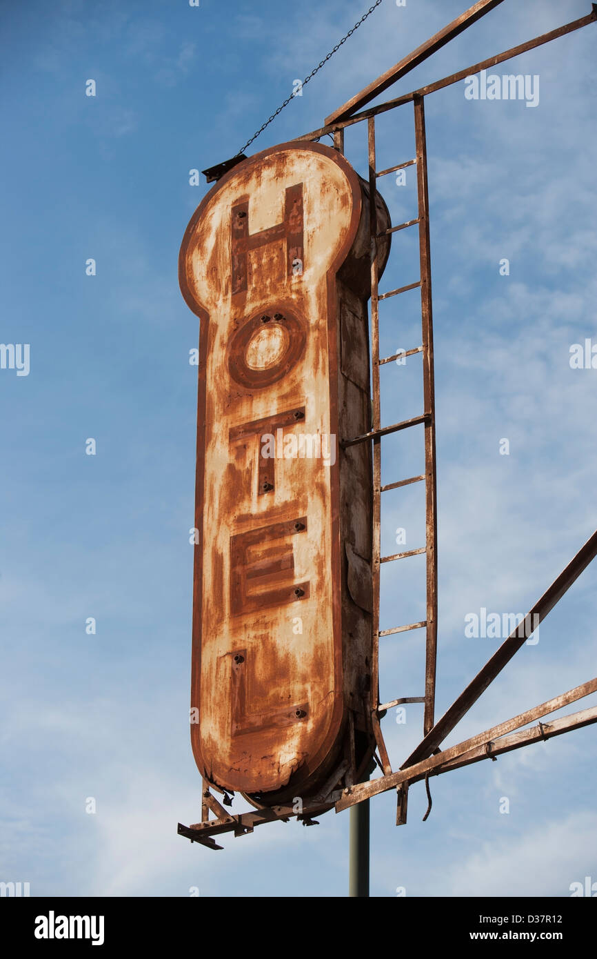 USA, New York City, New York City, Rusty hotel sign Stock Photo - Alamy