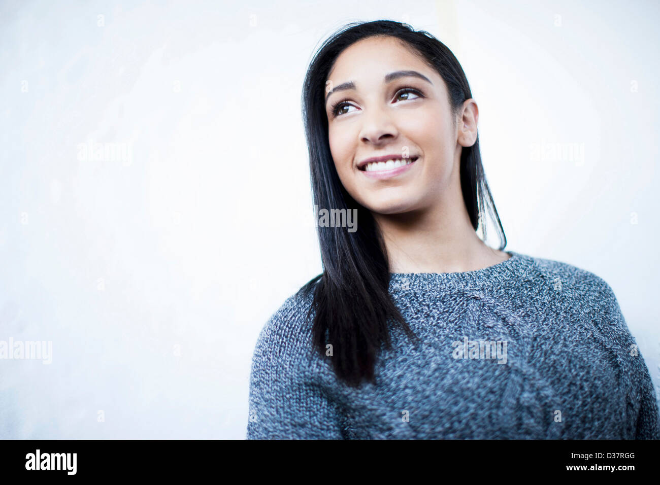 Close up of woman's smiling face Stock Photo - Alamy