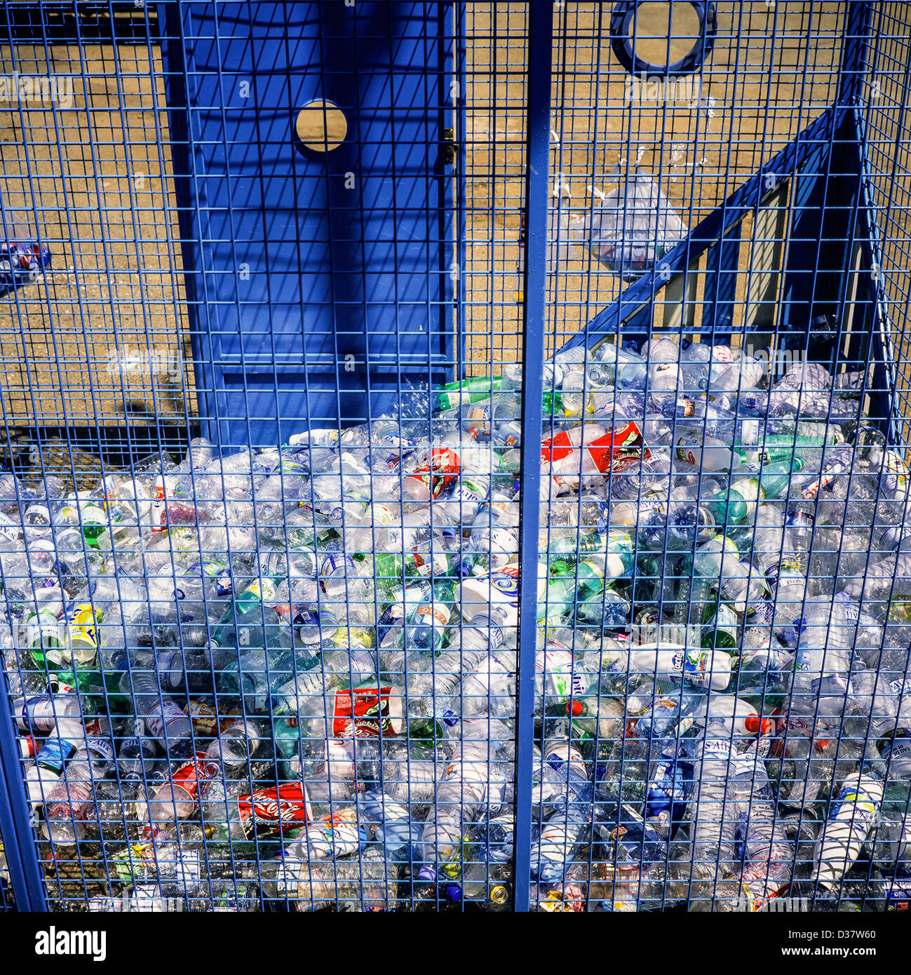 Dustbin with empty plastic bottles Brittany France Stock Photo - Alamy