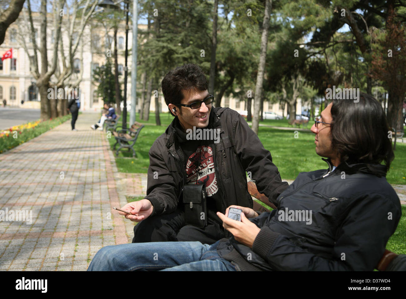 Istanbul, Turkey, students on the campus of the University of Istanbul ...