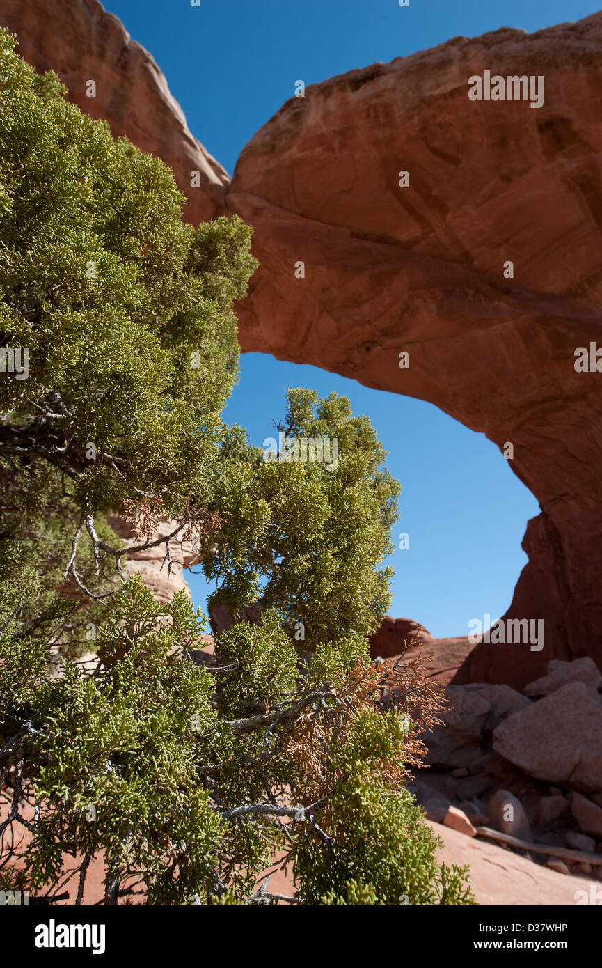 Broken Arch in Arches National Park, Utah, is a notable geological ...