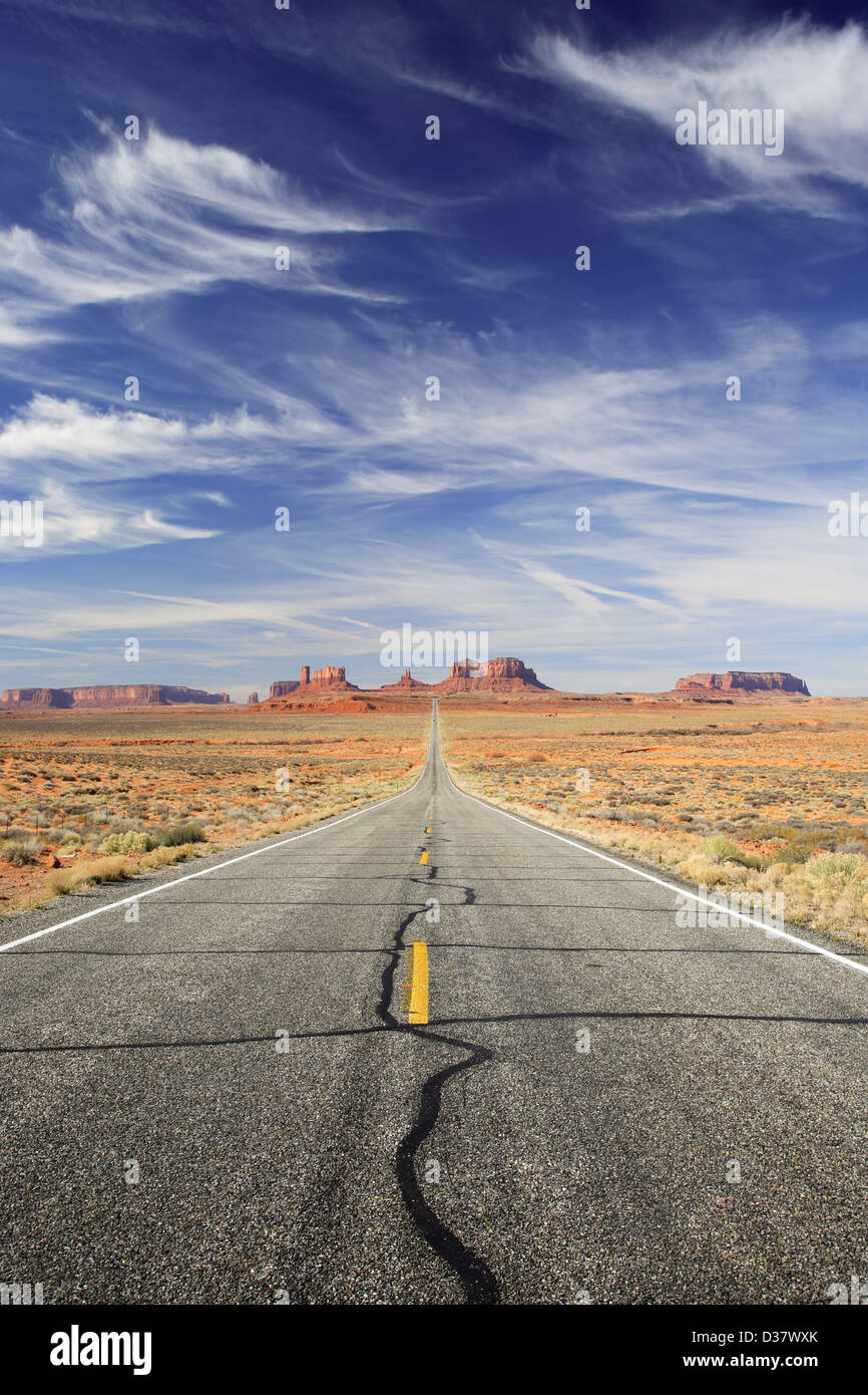 US Route 163 and Monument Valley, Arizona/Utah USA Stock Photo - Alamy