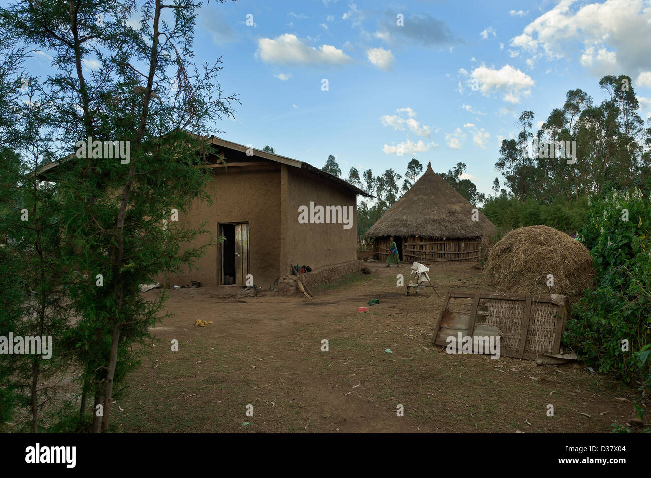 Ethiopian country buildings Stock Photo - Alamy