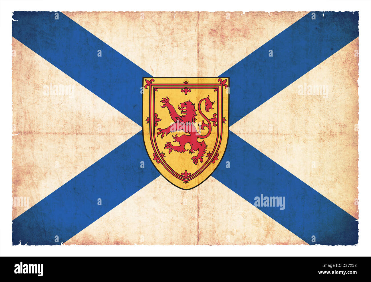 Flag of Nova Scotia (Canadian province) created in grunge style Stock ...