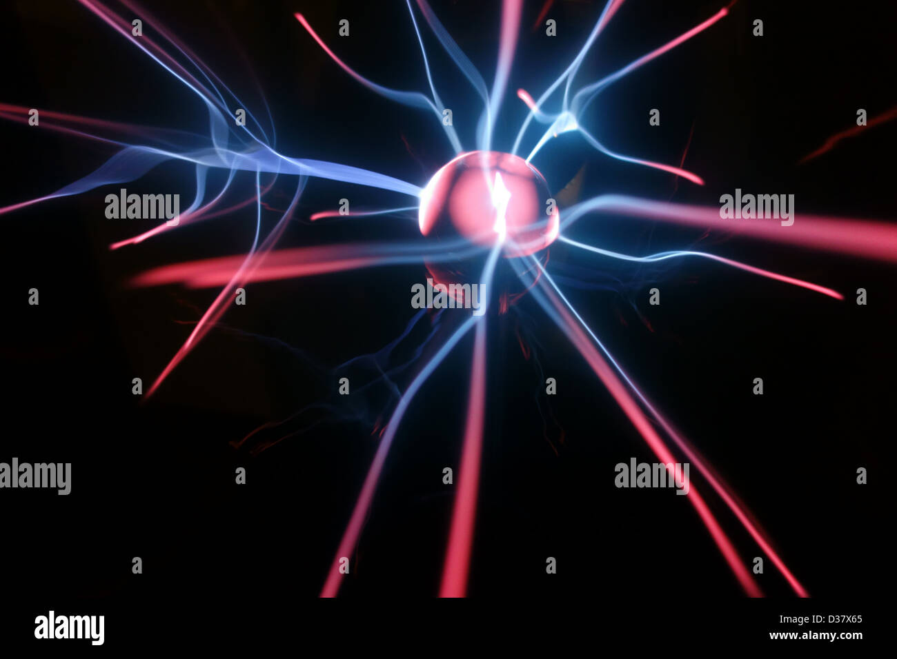 Plasma gases inside sphere in science museum, Tenerife, Canary Islands ...