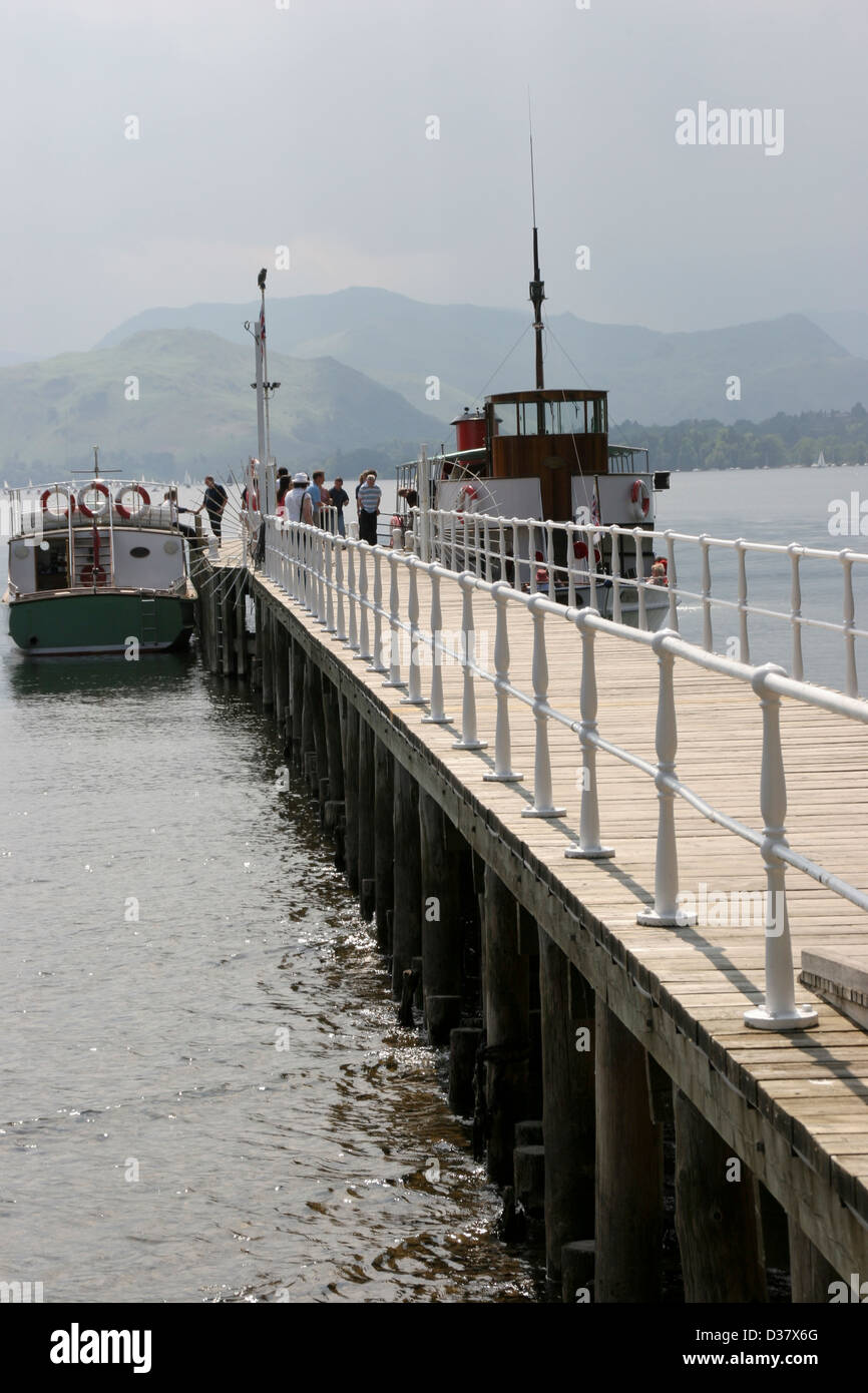 Advancing storm Ullswater Pooley Bridge pier Cumbria Eng.land UK Stock ...