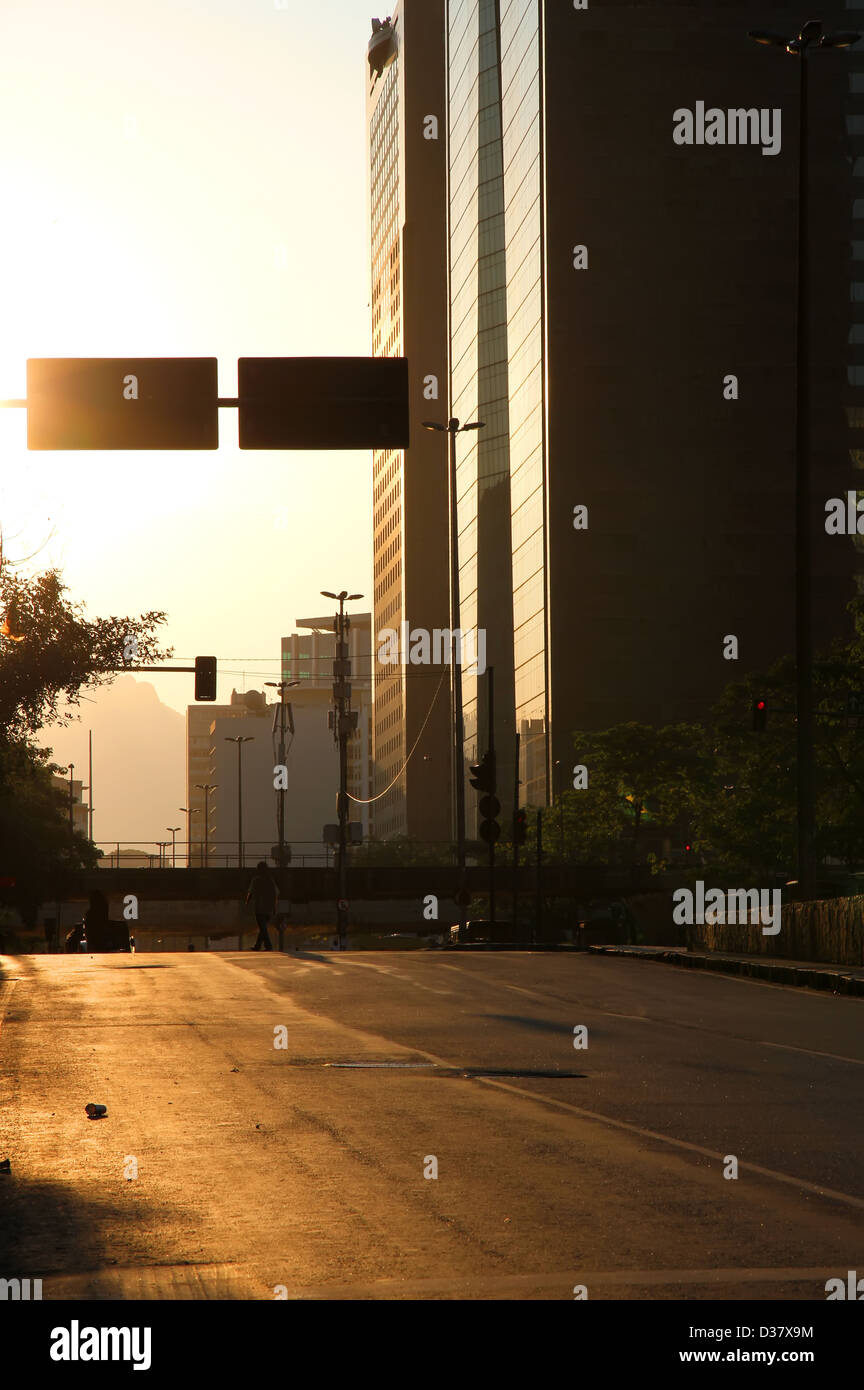 Sunset in downtown Rio de Janeiro, Brazil, South america Stock Photo ...
