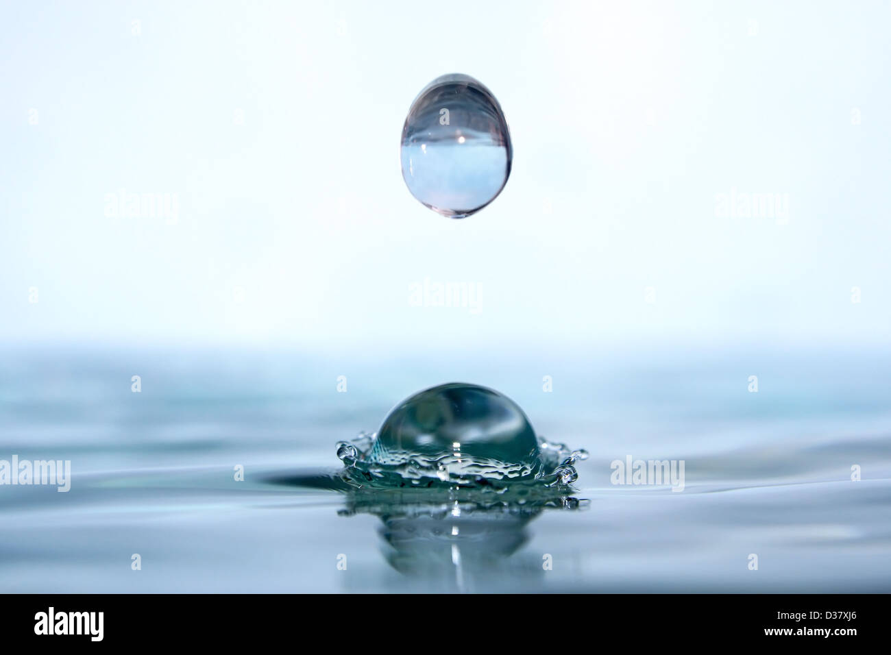 Splashed water drops. Fresh, blue water. Natural background Stock Photo ...