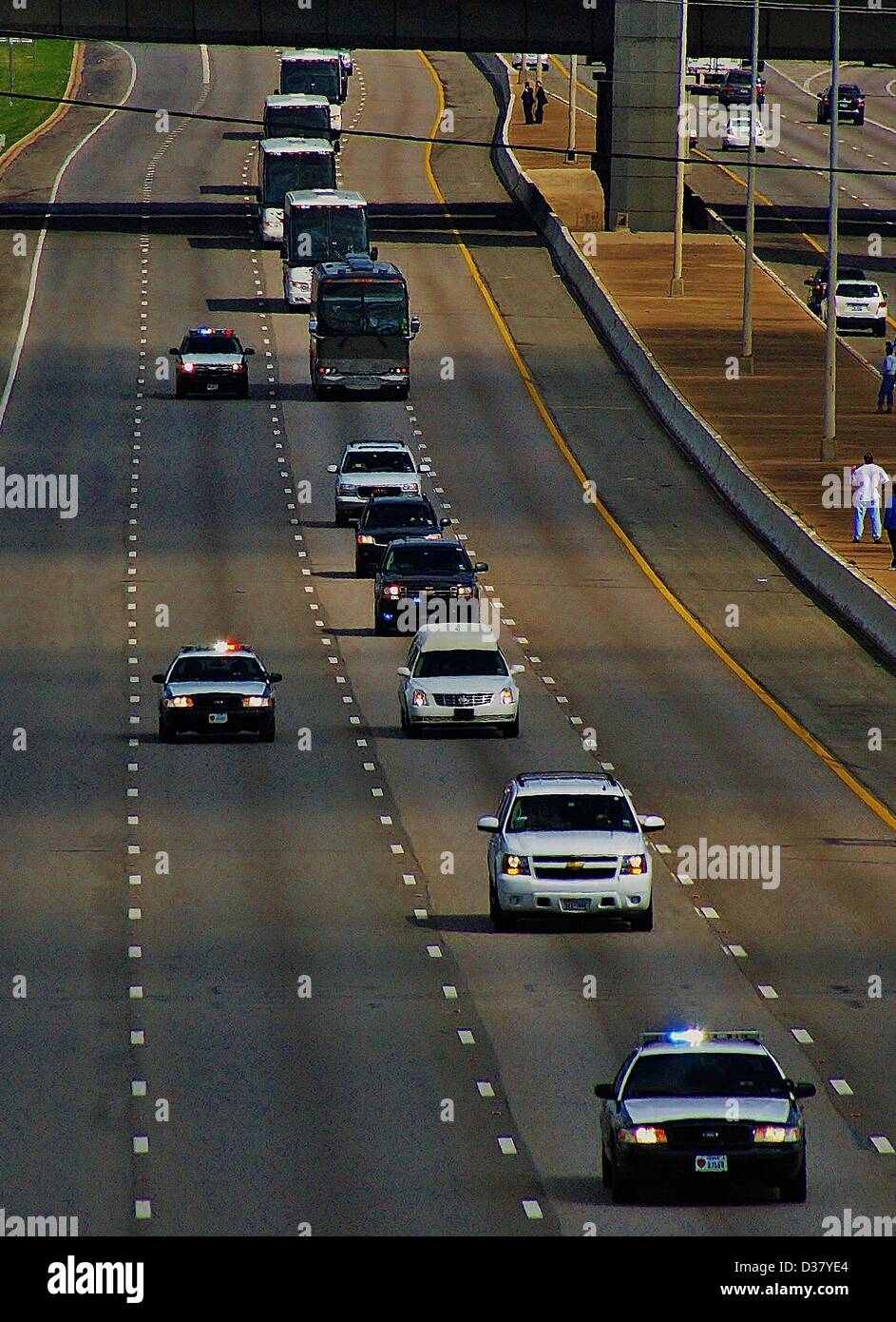 Feb. 12, 2013 - Austin, Texas, U.S. - Funeral motorcade for retired ...
