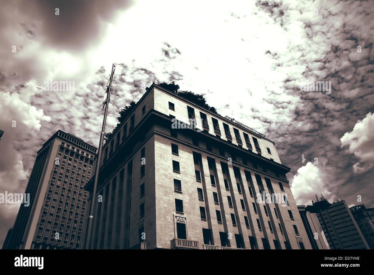 Retro style image of a Building in Downtown Sao Paulo, Brazil Stock ...