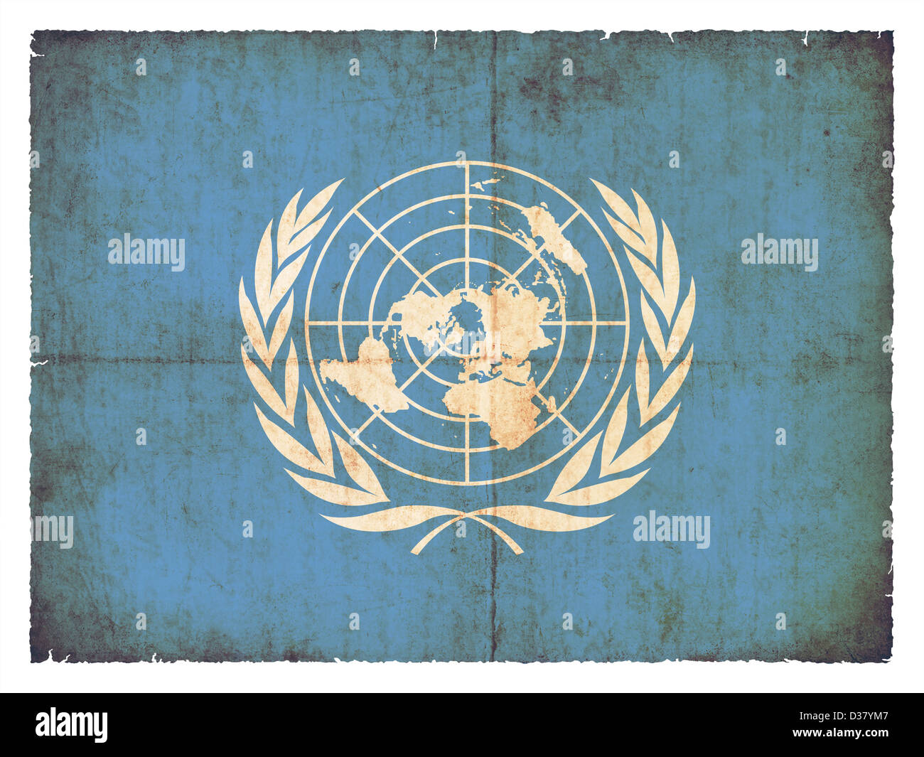 Flag of the United Nations created in grunge style Stock Photo - Alamy