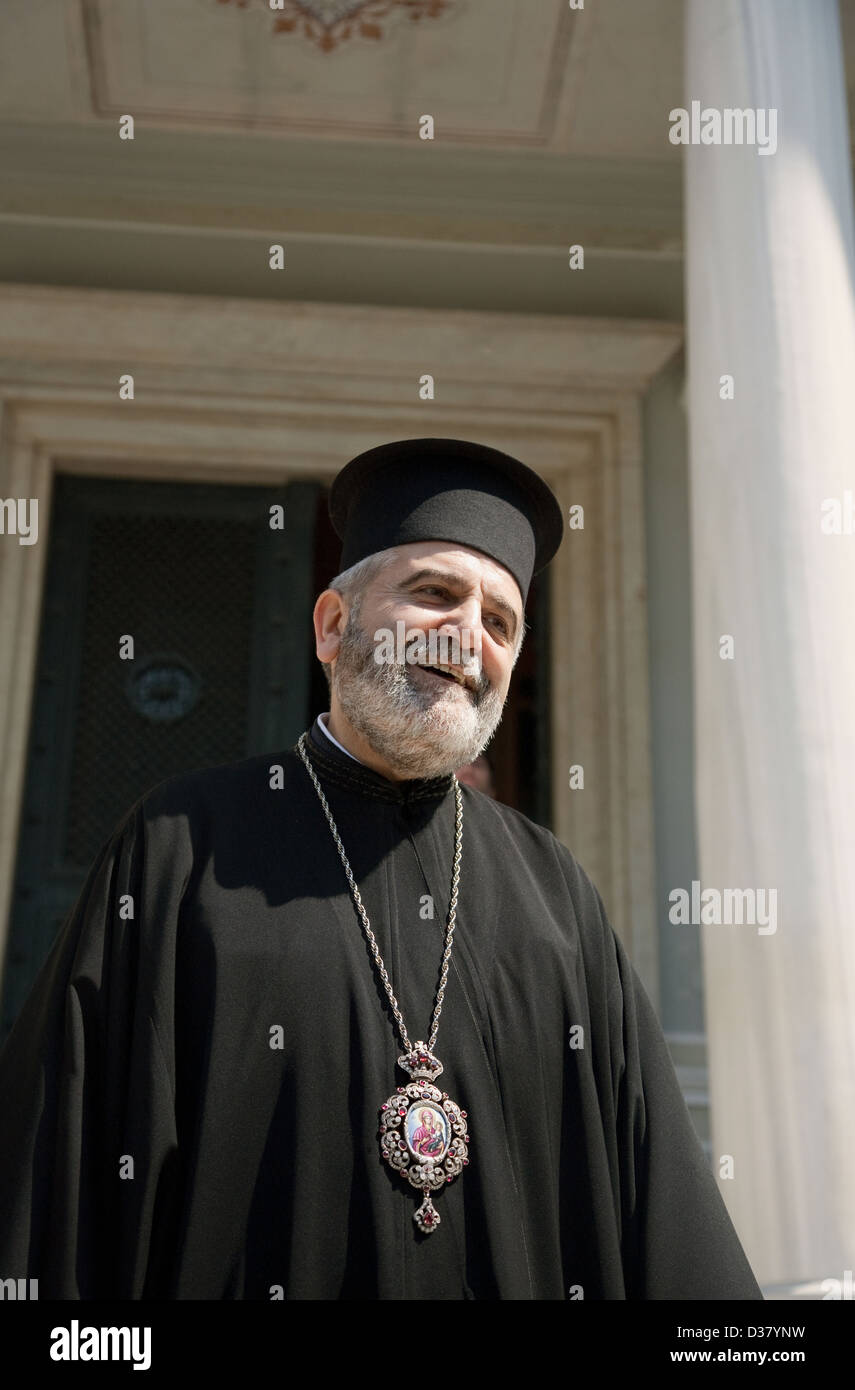Archbishop Apostolos of Moschonisia, the abbot of the Halki Monastery ...