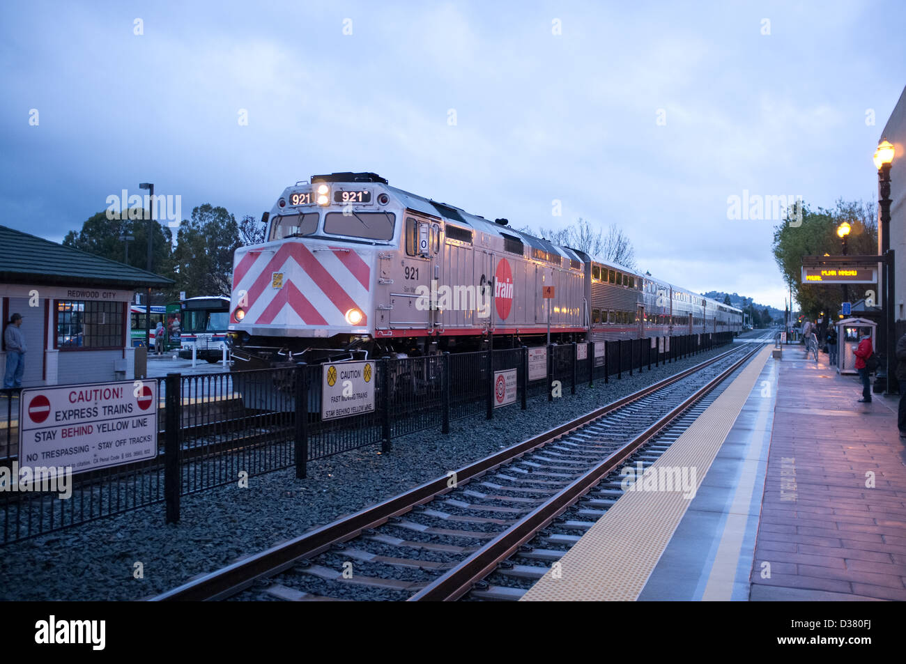 Scene of the CalTrain Peninsula commuter train operation Stock Photo ...