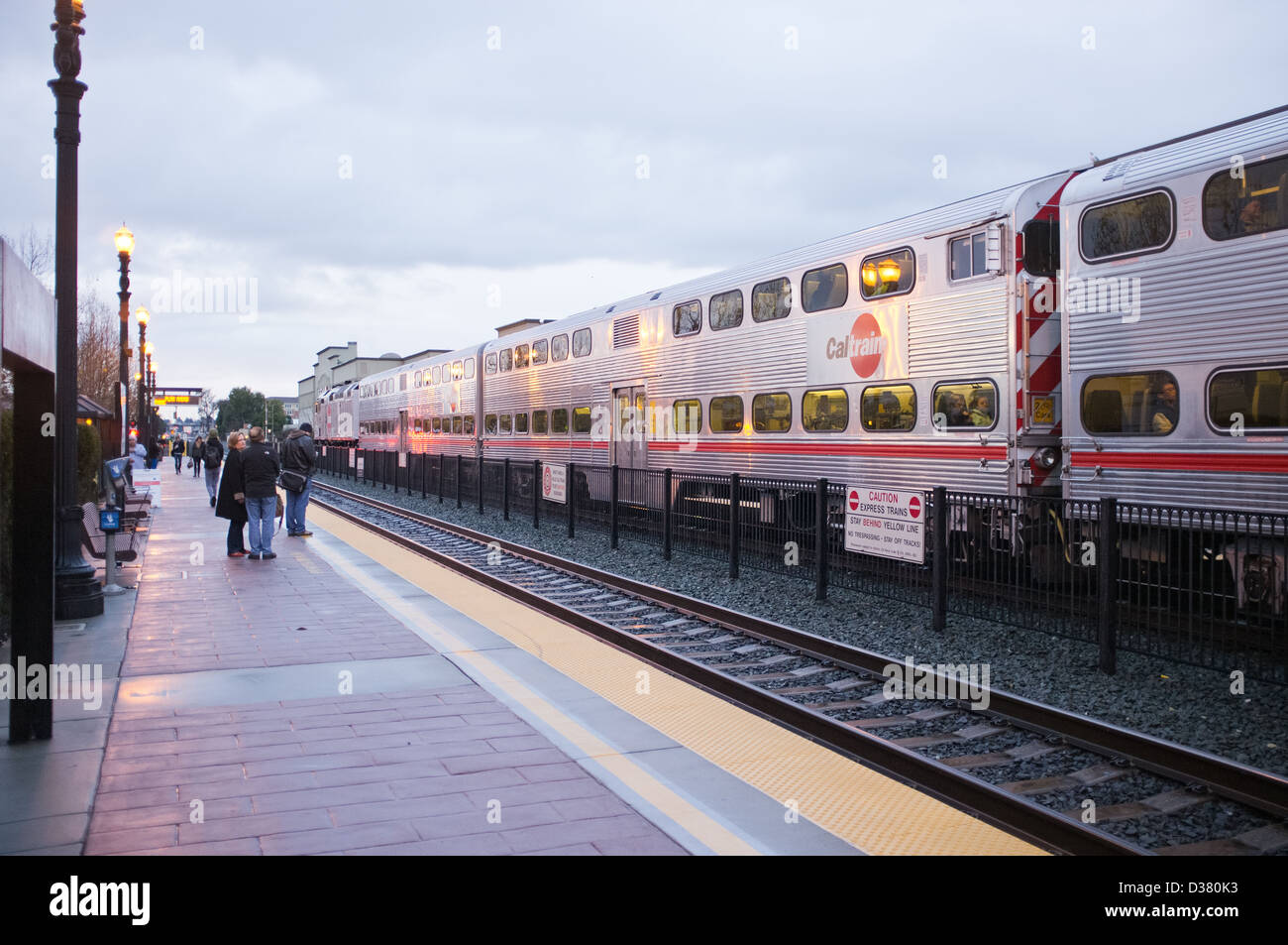 Scene of the CalTrain Peninsula commuter train operation Stock Photo ...