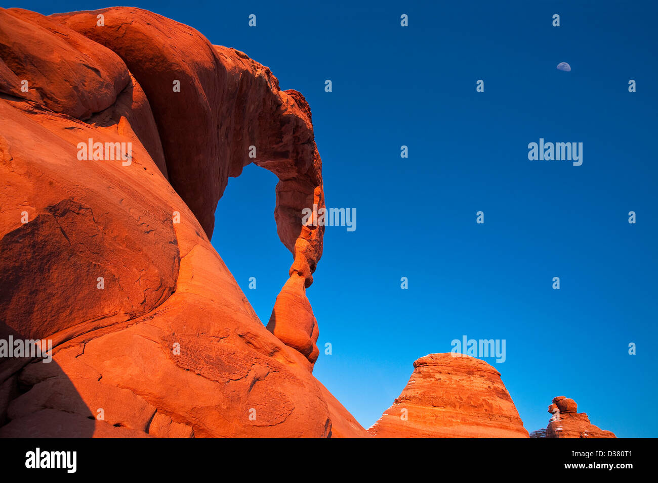 Delicate Arch and Moon Arches are iconic geological formations located ...