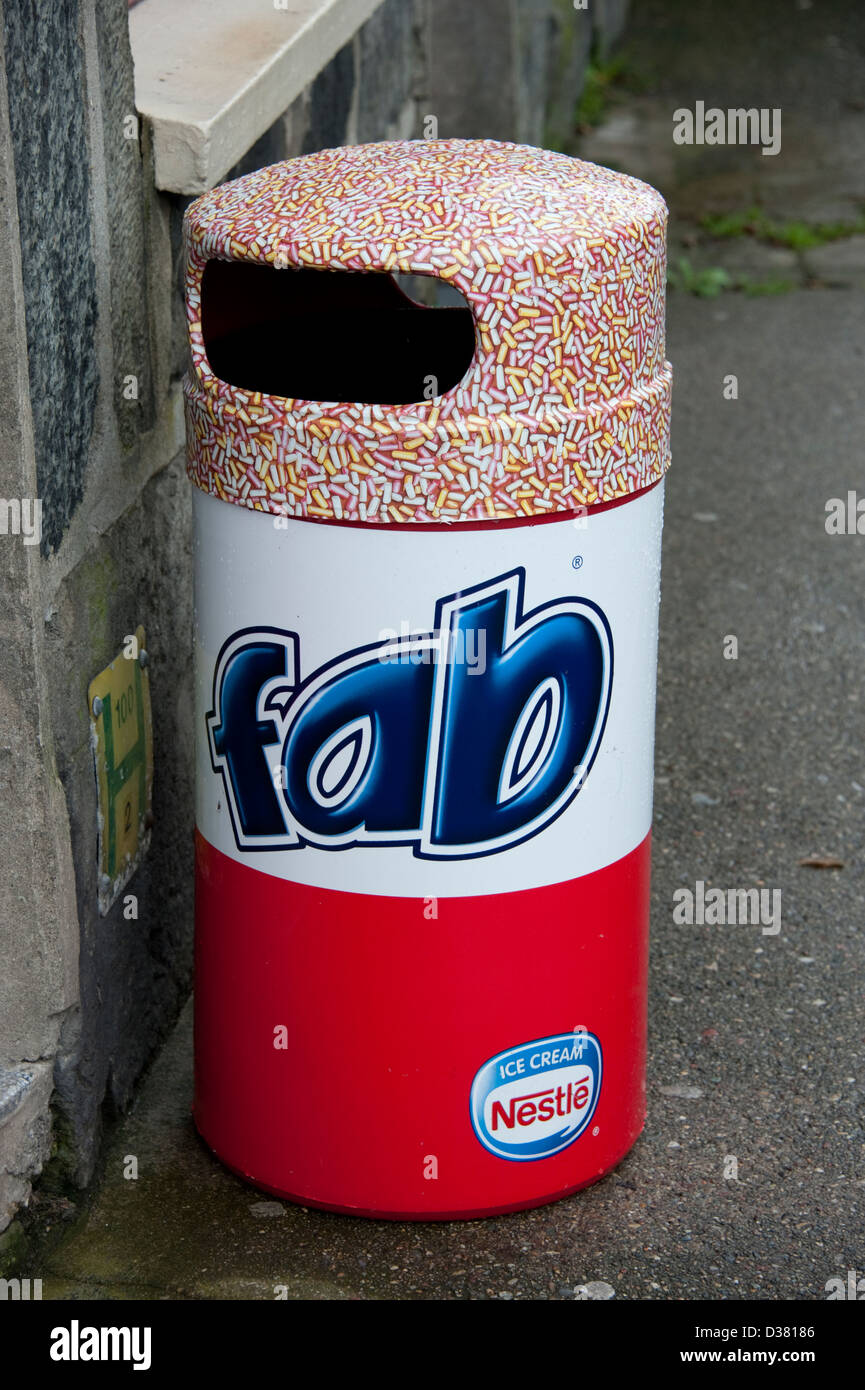 Fab Ice Cream Bin Colourful Waste Stock Photo - Alamy