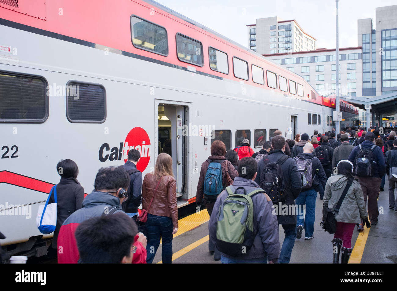 Scene of the CalTrain Peninsula commuter train operation Stock Photo ...