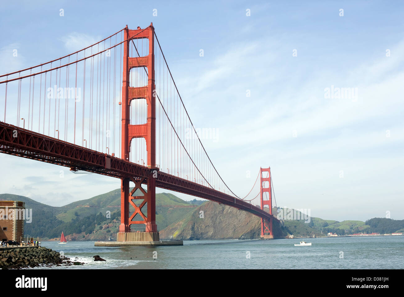 Golden Gate with blue sky Stock Photo - Alamy