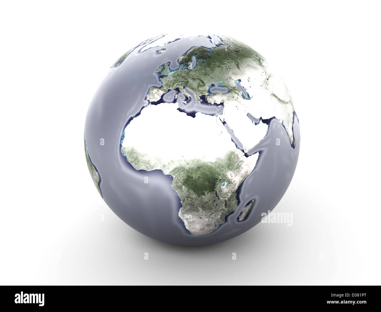 A metallic globe. 3D rendered Illustration Stock Photo - Alamy