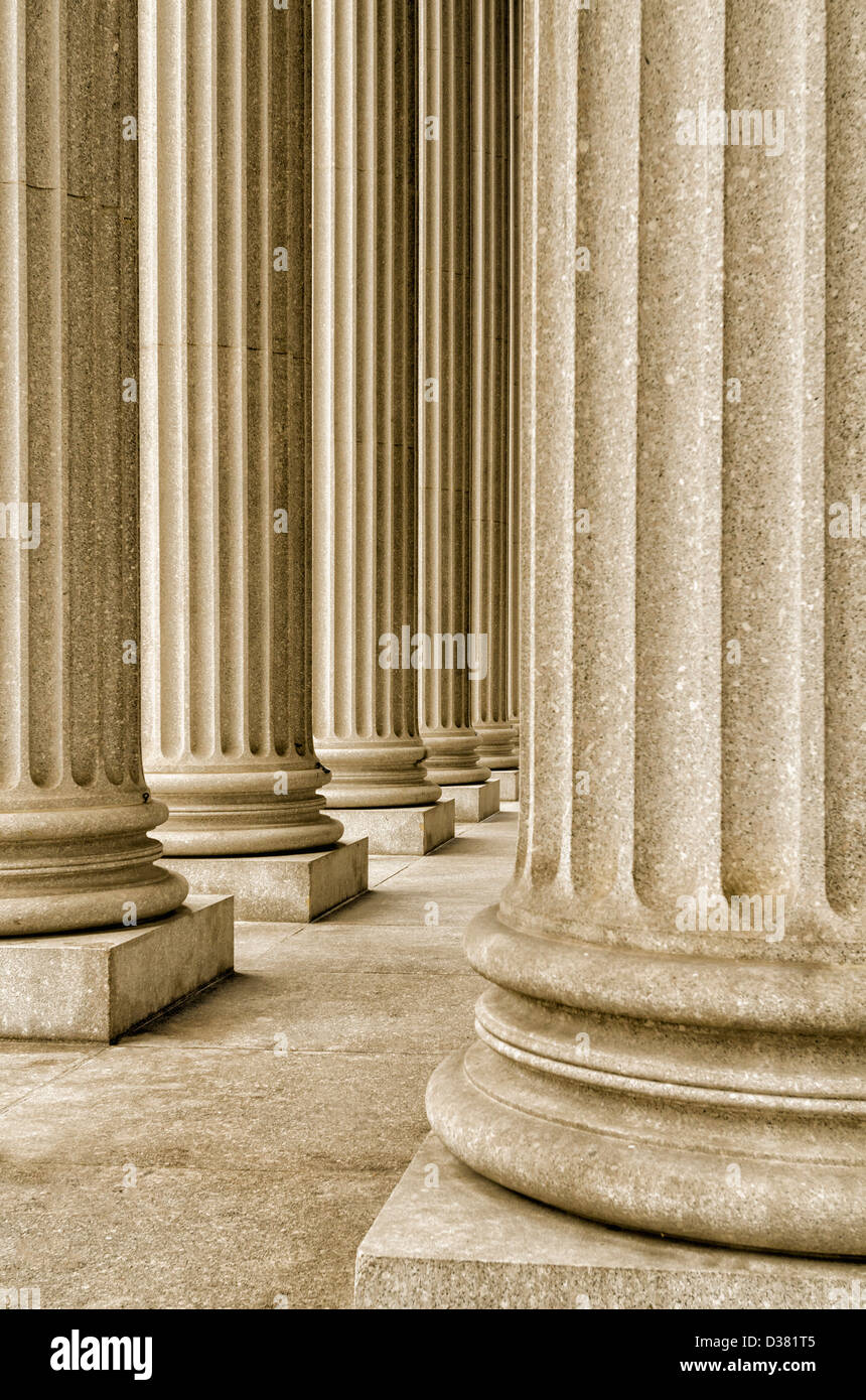 USA, New York, Row of building columns Stock Photo - Alamy