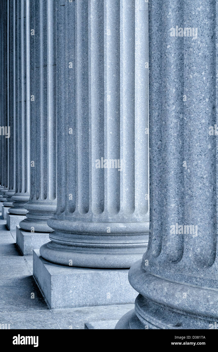 USA, New York, Row of building columns Stock Photo - Alamy